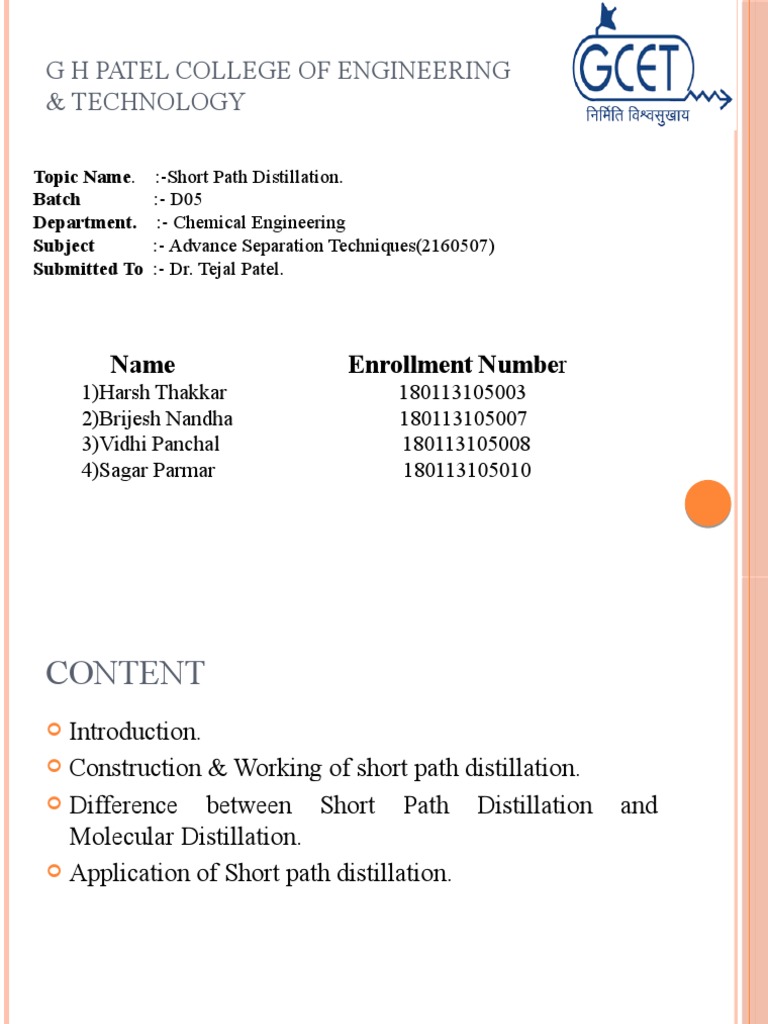 AST Short Path Distillation | PDF | Distillation | Chemical Process ...