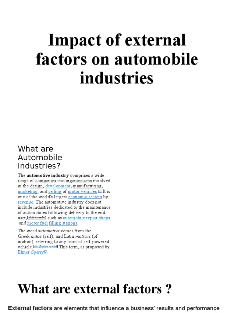 Impact of External Factors On Automobile Industries | PDF | Automotive ...