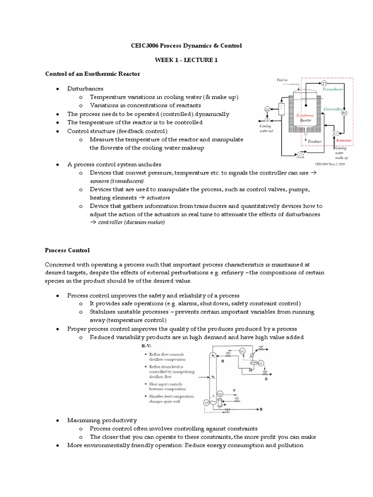 CEIC3006 Lec 1 | PDF | Process Control | Control Theory