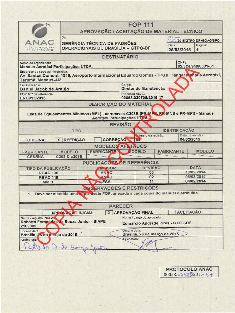 MEL - C208 - Rev Original | PDF | Visual Flight Rules | Instrument ...