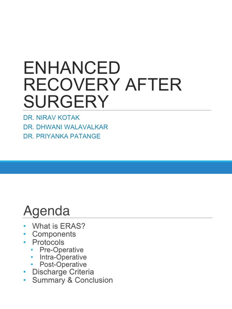 ERAS | PDF | Surgery | Anesthesia