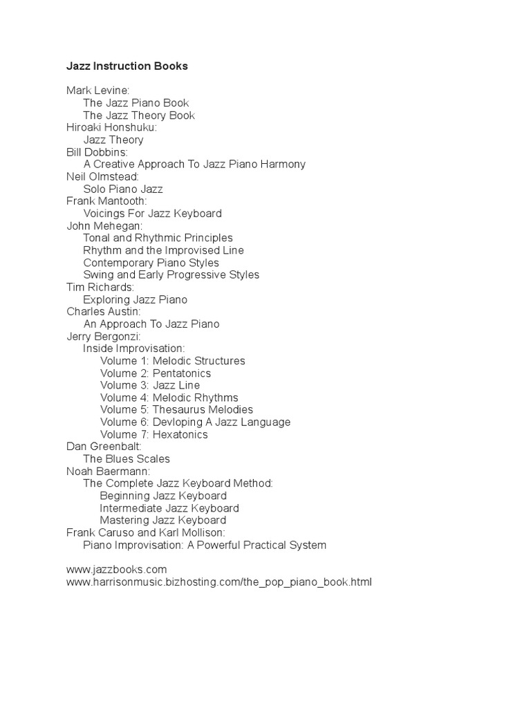 Essential Jazz Piano Instruction Books | PDF | Art