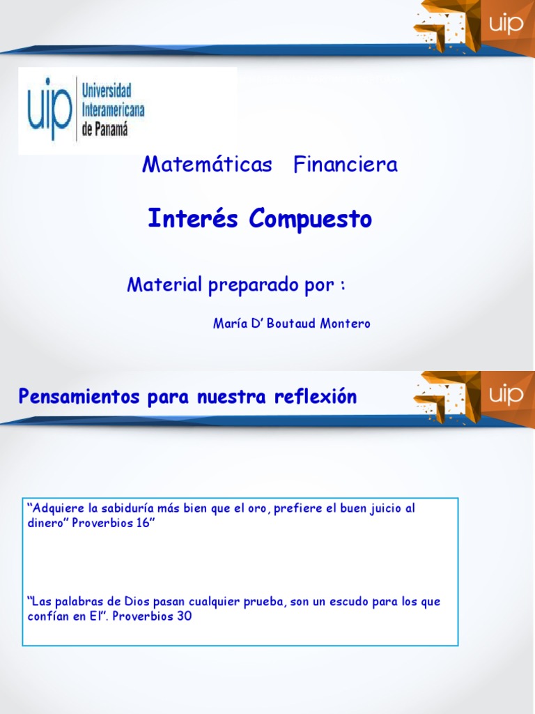 Unidad IV El Interés Compuesto | PDF | Interés | Ecuaciones
