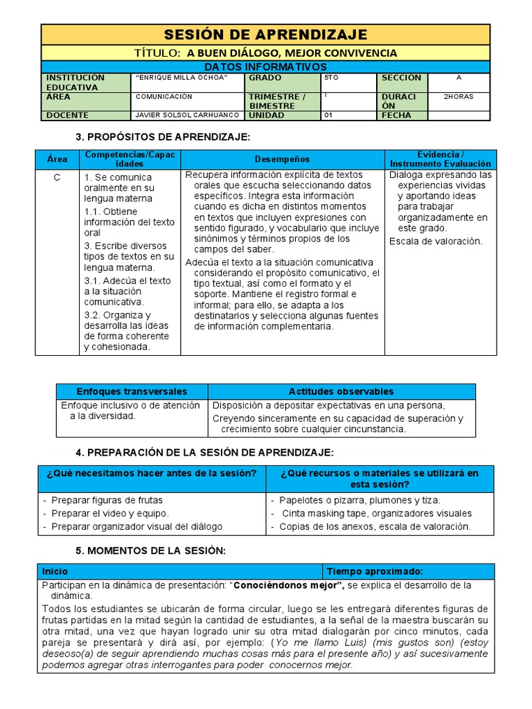 A Buen Diálogo, Mejor Convivencia | PDF | Salón de clases | Aprendizaje