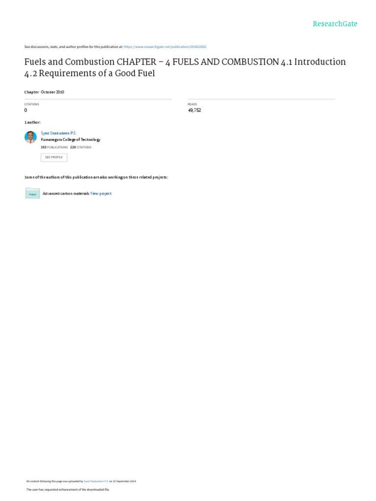 Fuels and Combustion CHAPTER 4 FUELS AND COMBUSTION 41 Introduction 42 ...