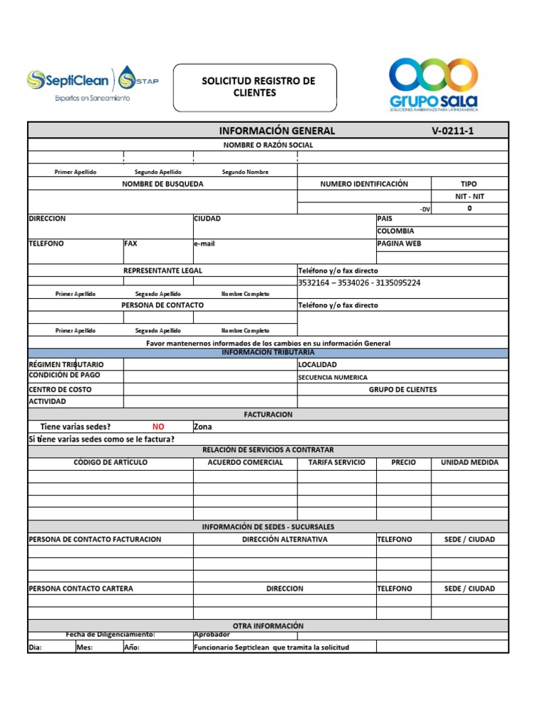 Formato Creacion de Cliente | PDF | Business | Science