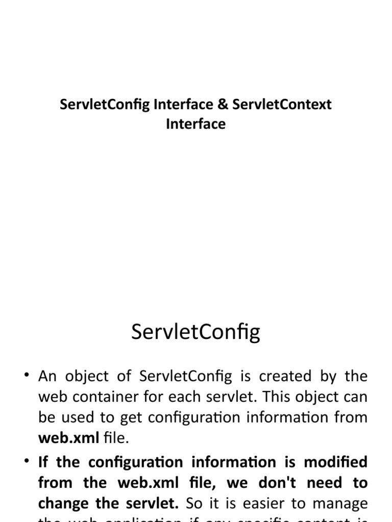 ServletConfig Interface | Download Free PDF | Java Servlet | Information Technology Management