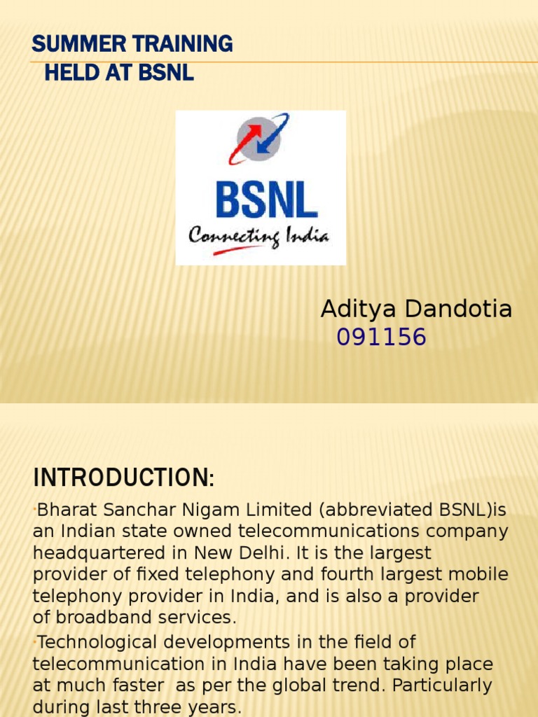 BSNL Training | PDF | Internet Access | Telecommunications Infrastructure