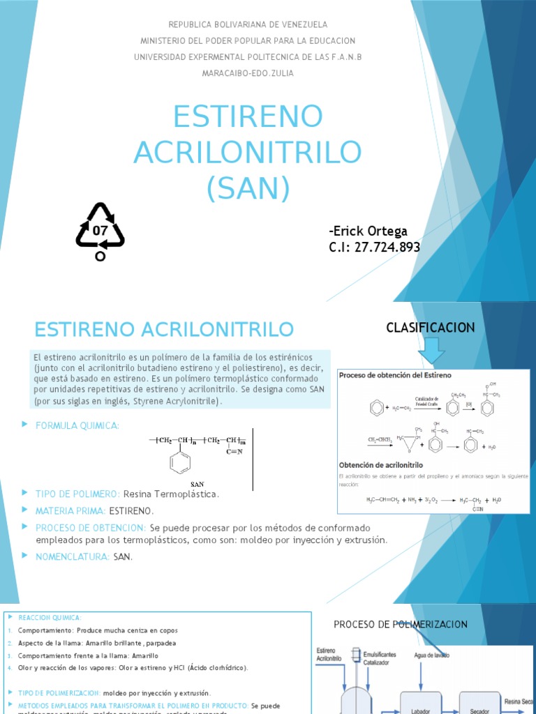 Estireno Acrilonitrilo | PDF | Polímeros | Ácido clorhídrico