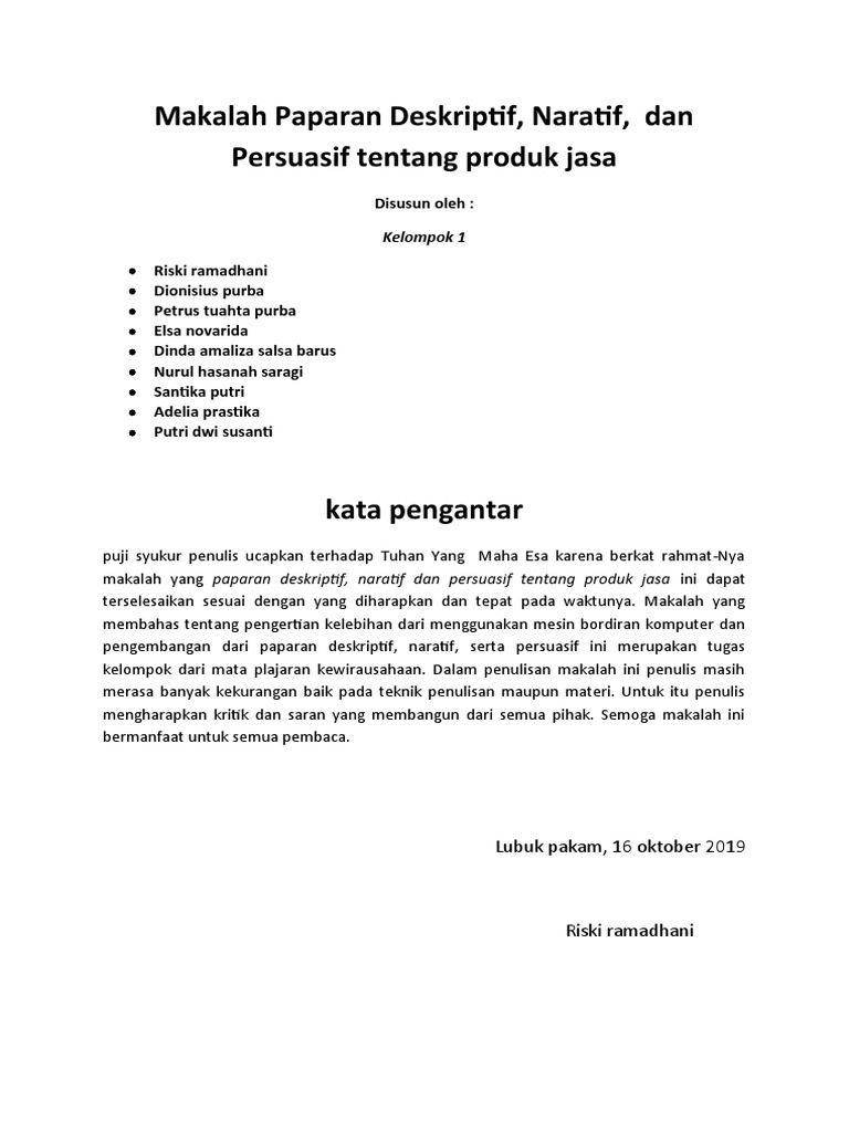 Makalah Paparan Deskriptif | PDF