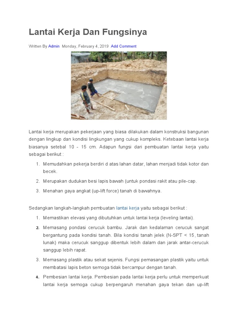 Lantai Kerja Dan Fungsinya | PDF