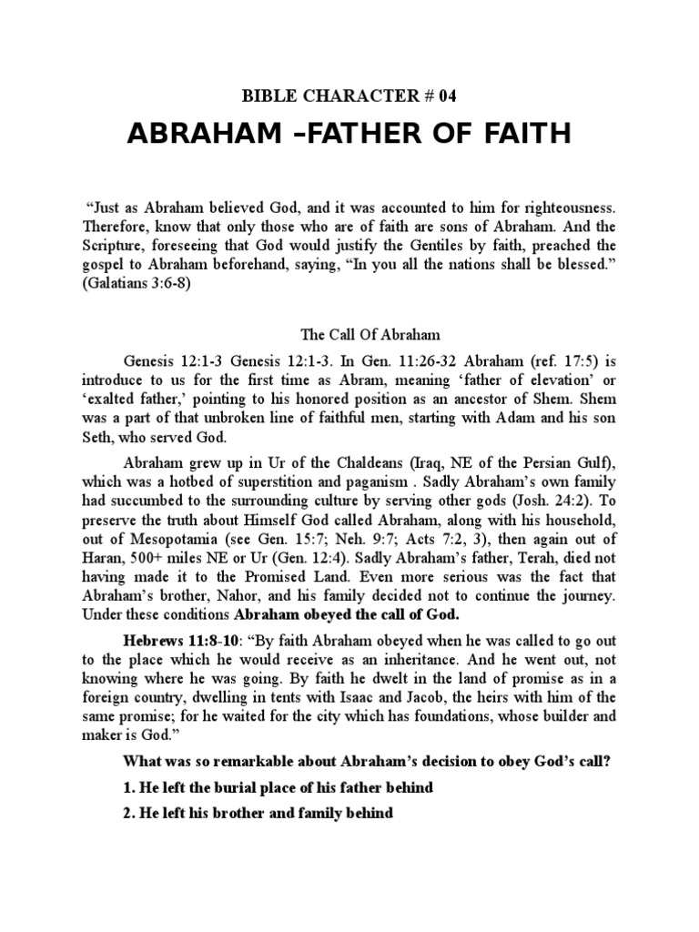 Bible Character Noah | PDF | Abraham | Book Of Genesis