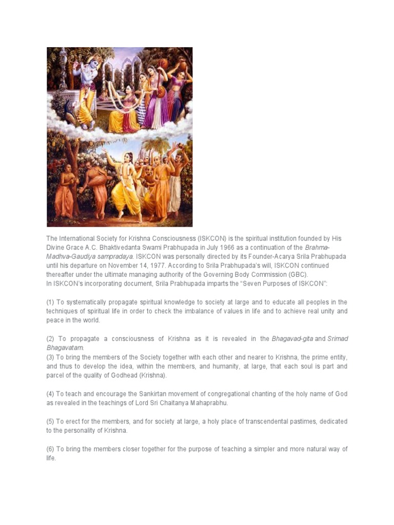 7 Purposes of ISKCON | PDF