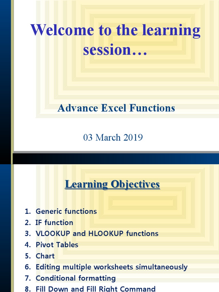Advanced Excel Functions | PDF | Spreadsheet | Computer Data