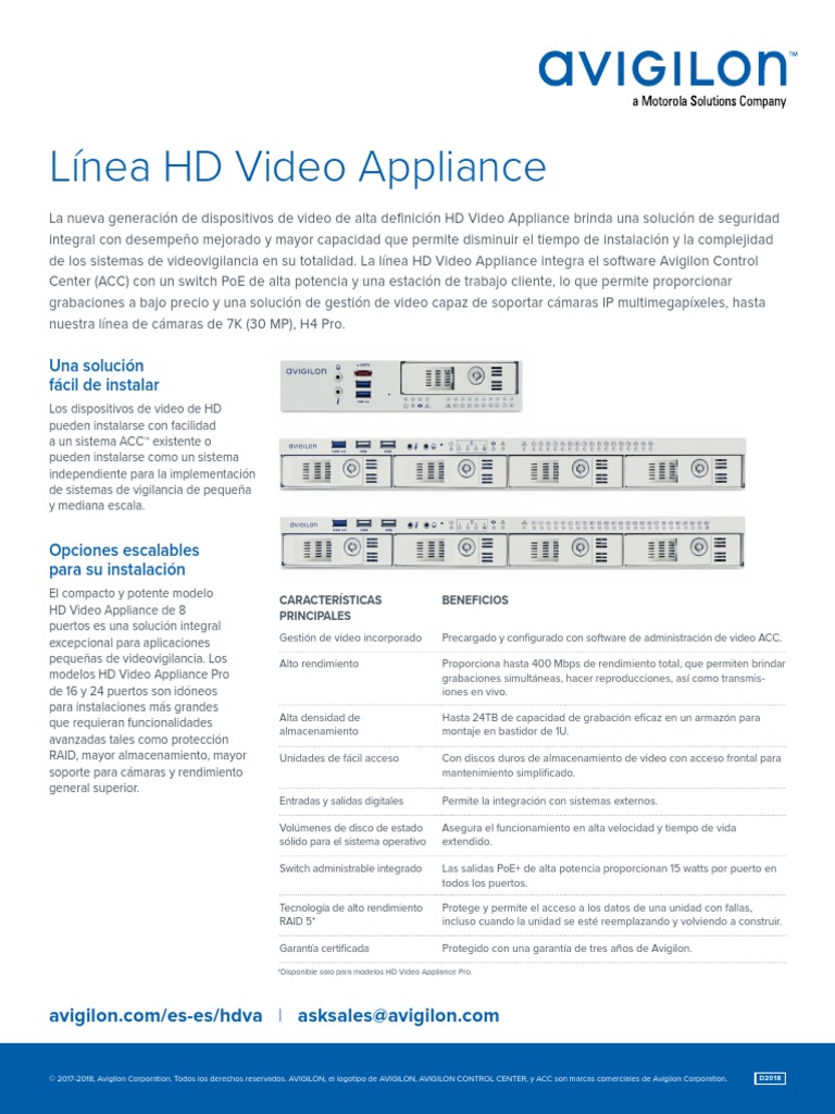 Avigilon HD Video Appliances Flyer Es La Rev1 | PDF | Hardware de la ...