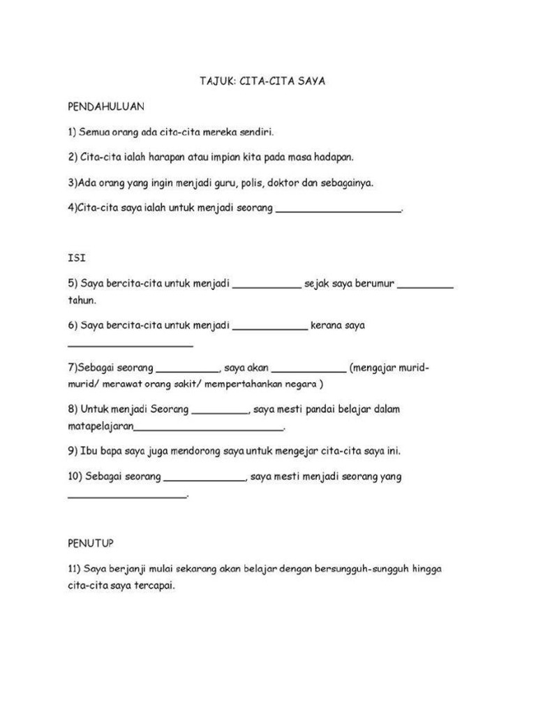 Cita-Cita Saya PDF | PDF