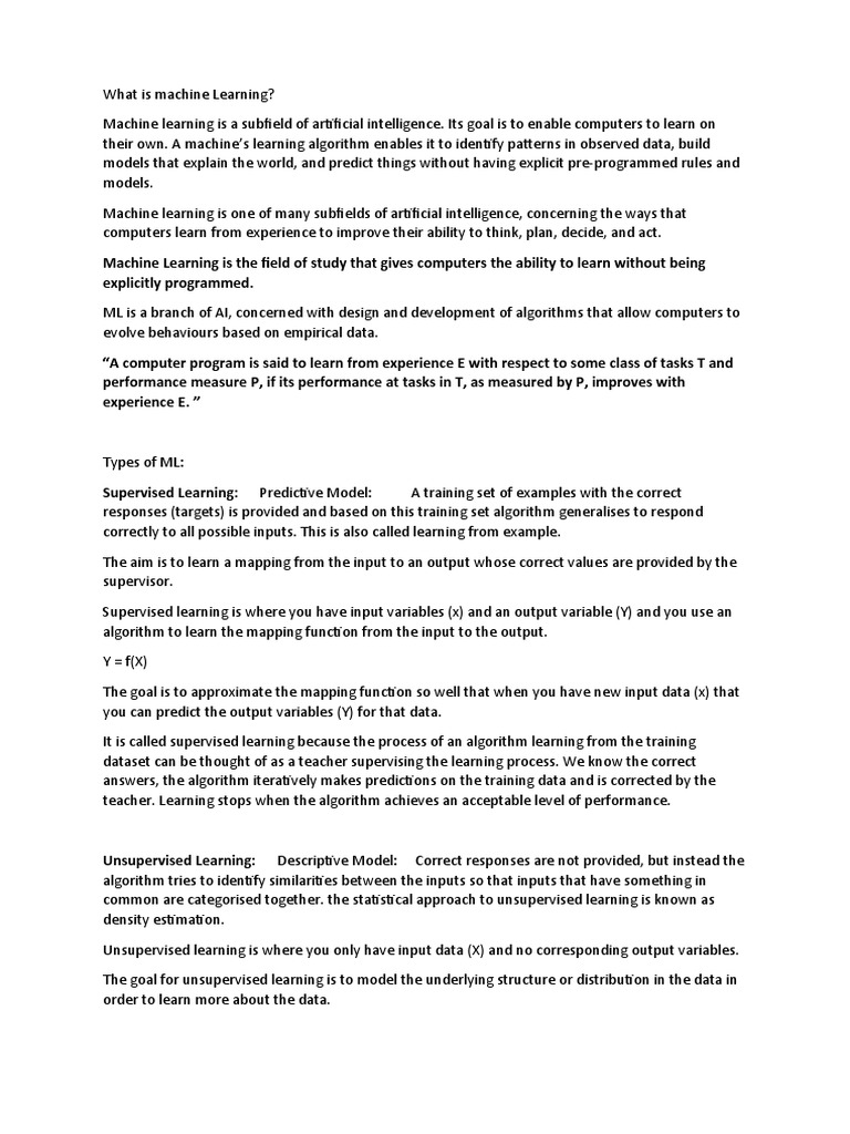 Machine Learning Notes | Pdf | Machine Learning | Logistic Regression