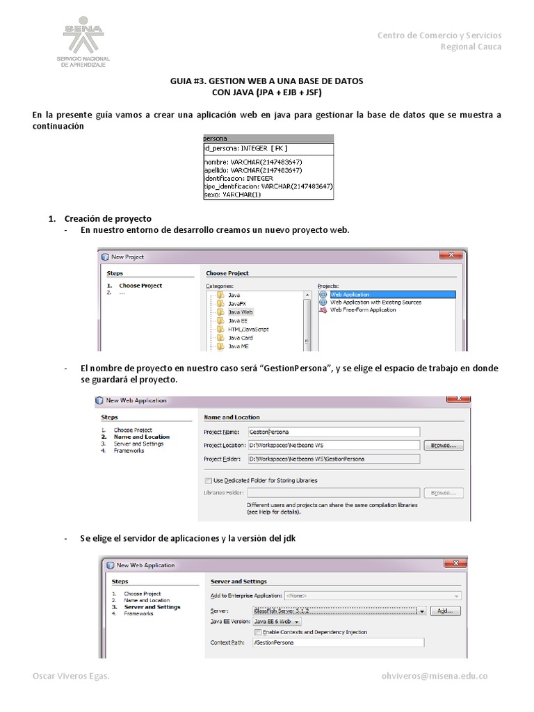 GUIA 3. Gestión Web A BD (1 Tabla) PDF | PDF | Enterprise Java Beans ...