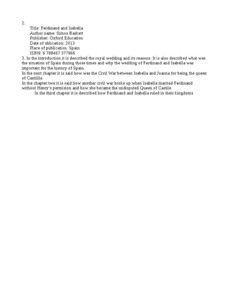 Importance of Ferdinand and Isabella's Marriage | PDF