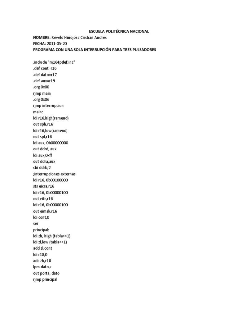 Programa Con Tres Pulsadores | PDF | Teaching Methods & Materials