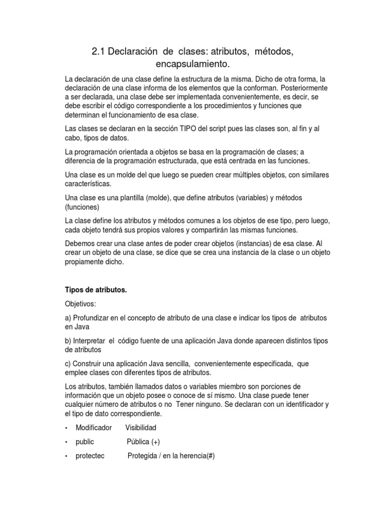 Programacion Java | PDF | Objeto (informática) | Java (lenguaje de programación)