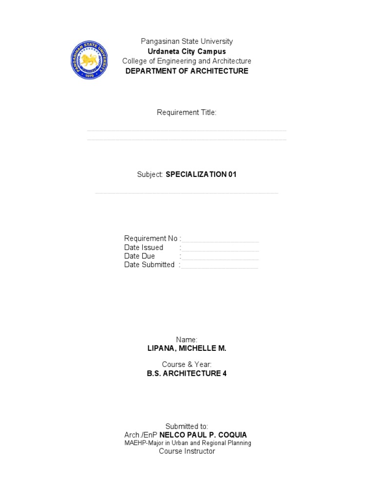 Specialization Requirement on Urban and Regional Planning for Bachelor ...