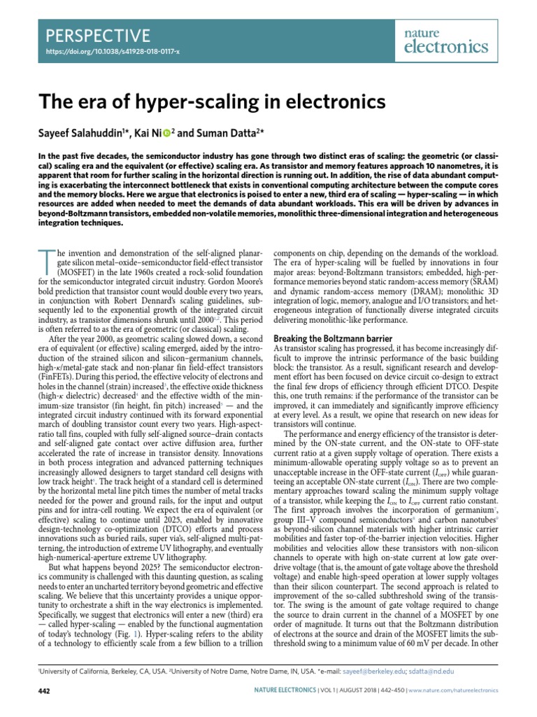 Hyper-Scaling in Electronics | PDF | Field Effect Transistor | Transistor