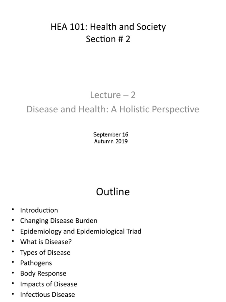 HEA 101 Lecture # 2 Section # 2 | PDF | Infection | Transmission (Medicine)