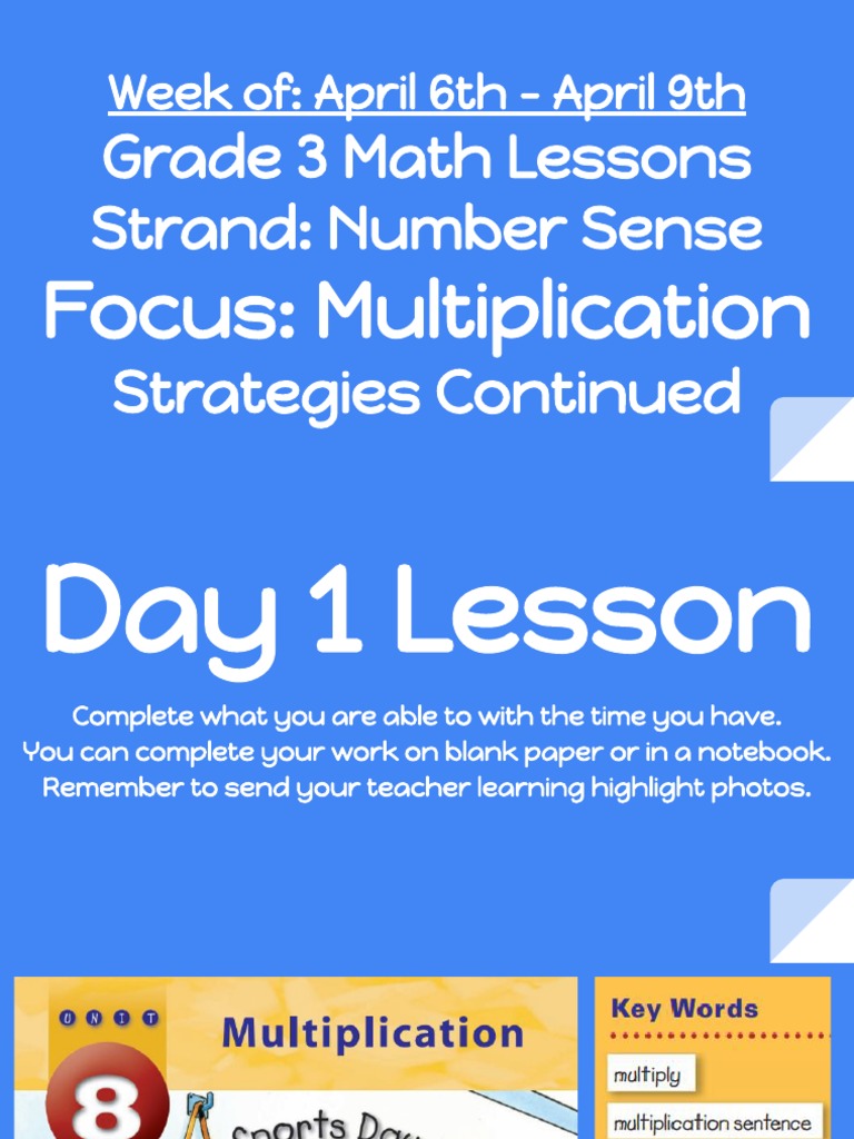 Multiplication Lesson Slides - Week 2 | PDF | Multiplication ...