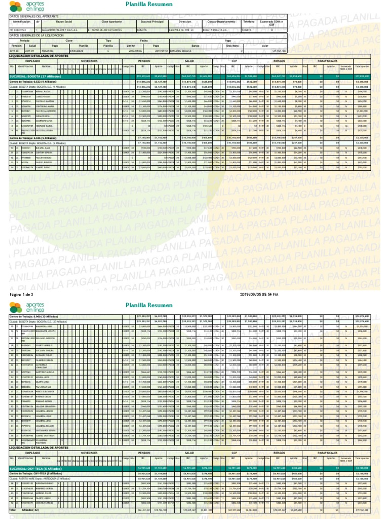Planilla AFC | PDF | Distribución de ingresos del factor | Economía demográfica