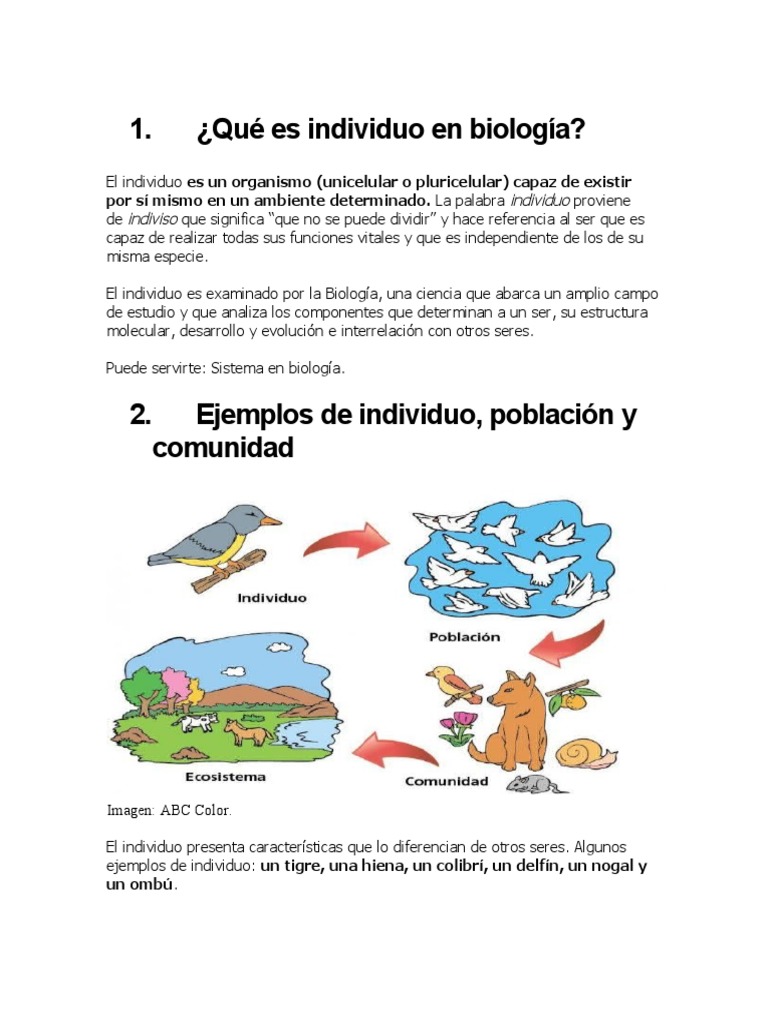 Qué Es Individuo en Biología | PDF