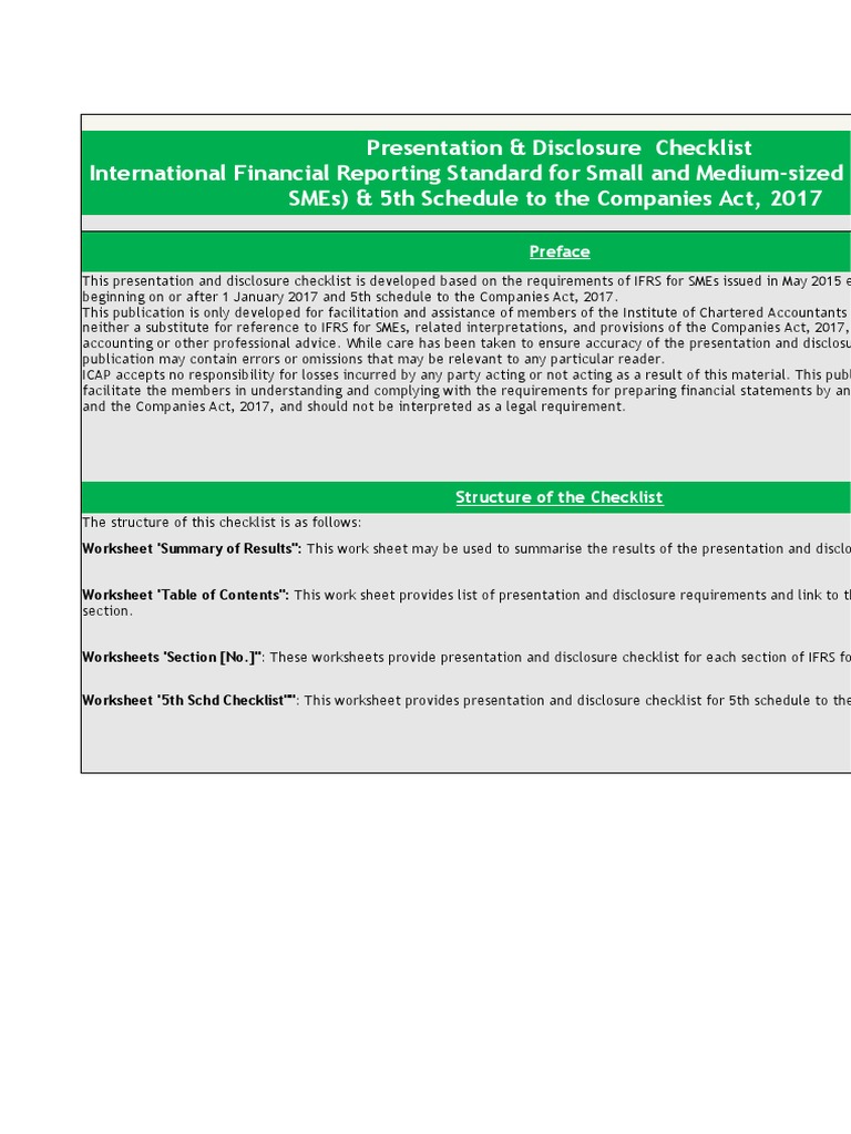 Disclosure Checklist For Medium Sized Companies | PDF | Income ...