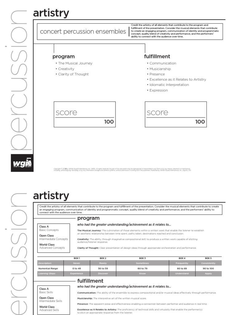 2020 WGI Percussion Artistry-CPE-Scoresheet | PDF | Neuropsychological ...
