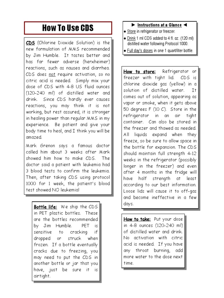 How To Use CDS: Instructions at A Glance | PDF | Refrigerator | Dose ...