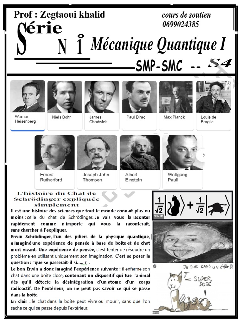 Mécanique Quantique I: SMP-SMC | PDF | Fonction d'onde | Équation de Schrödinger