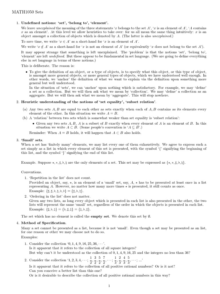 Understanding Set Theory Basics | PDF | Set (Mathematics ...