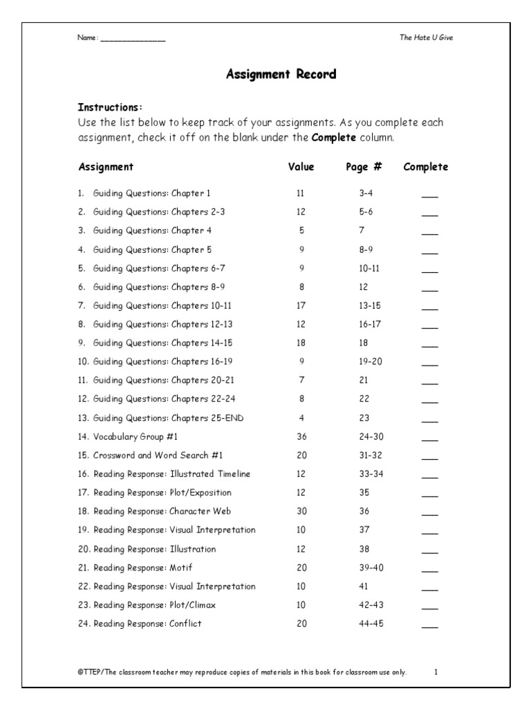 Assignment Record Instructions Pdf 9712
