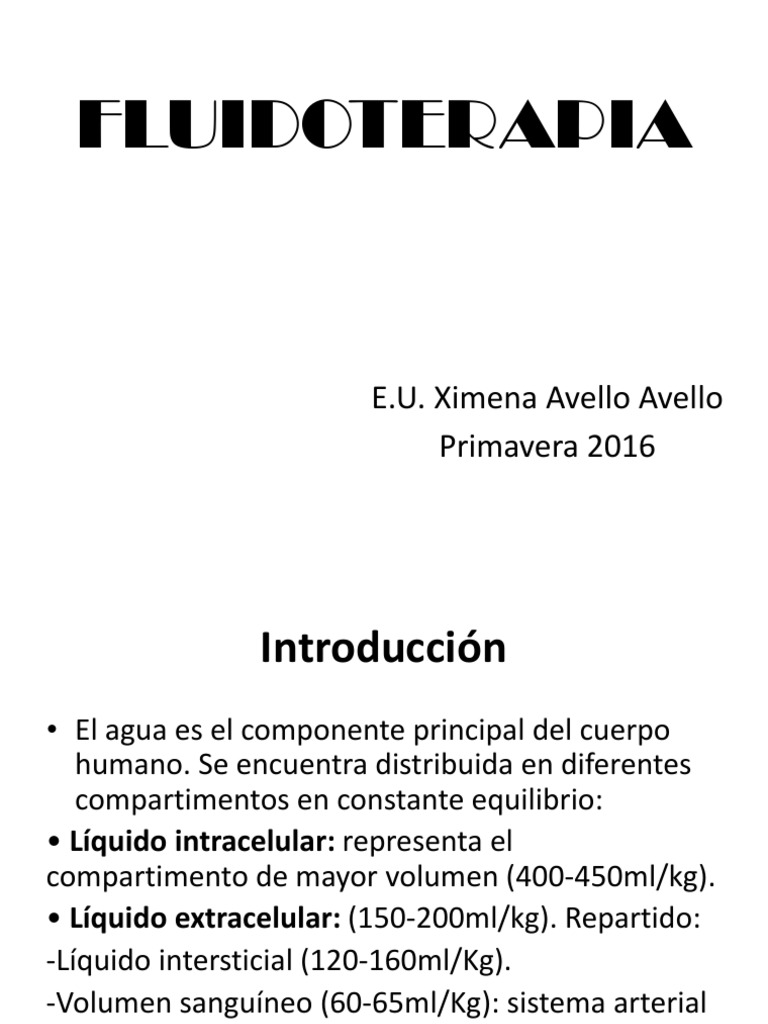 FLUIDOTERAPIA | PDF | Especialidades Medicas | Medicina CLINICA