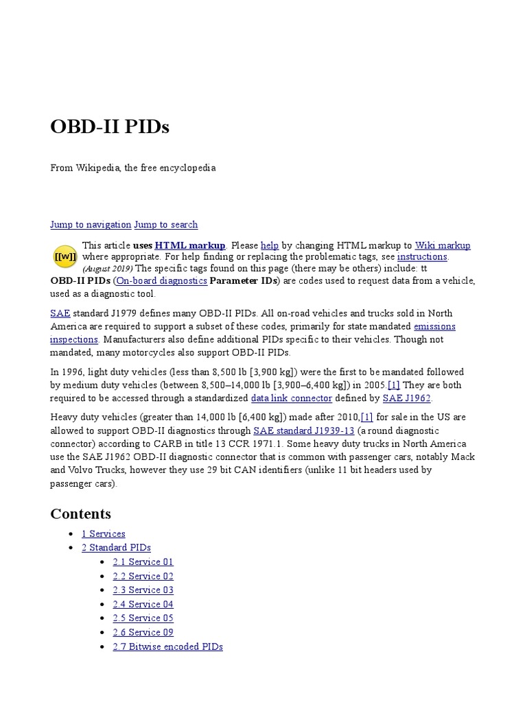 Obd-Ii Pids: HTML Markup | PDF | Turbocharger | Engines