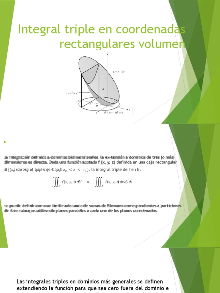 Integral Triple en Coordenadas Rectangulares Volumen | PDF