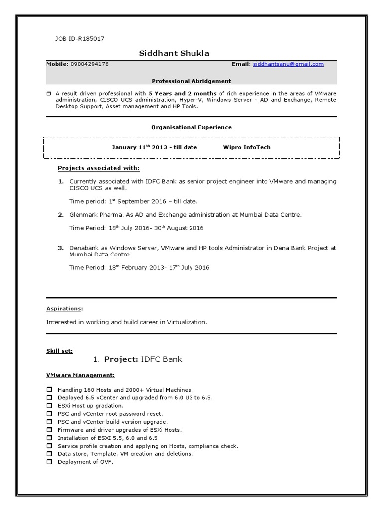 Siddhant Shukla R185017 Resume | PDF | Hyper V | Virtualization