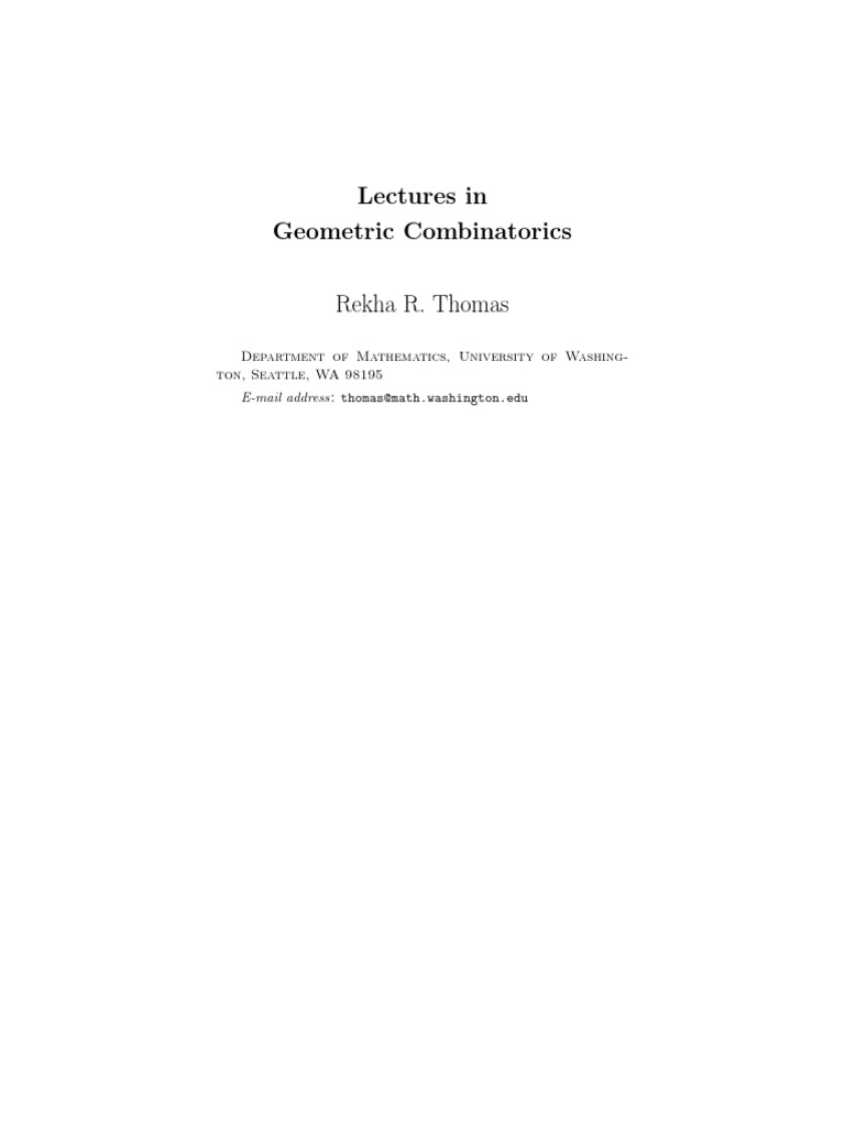 Geometric Combinatorics PDF | PDF | Group (Mathematics) | Ring ...
