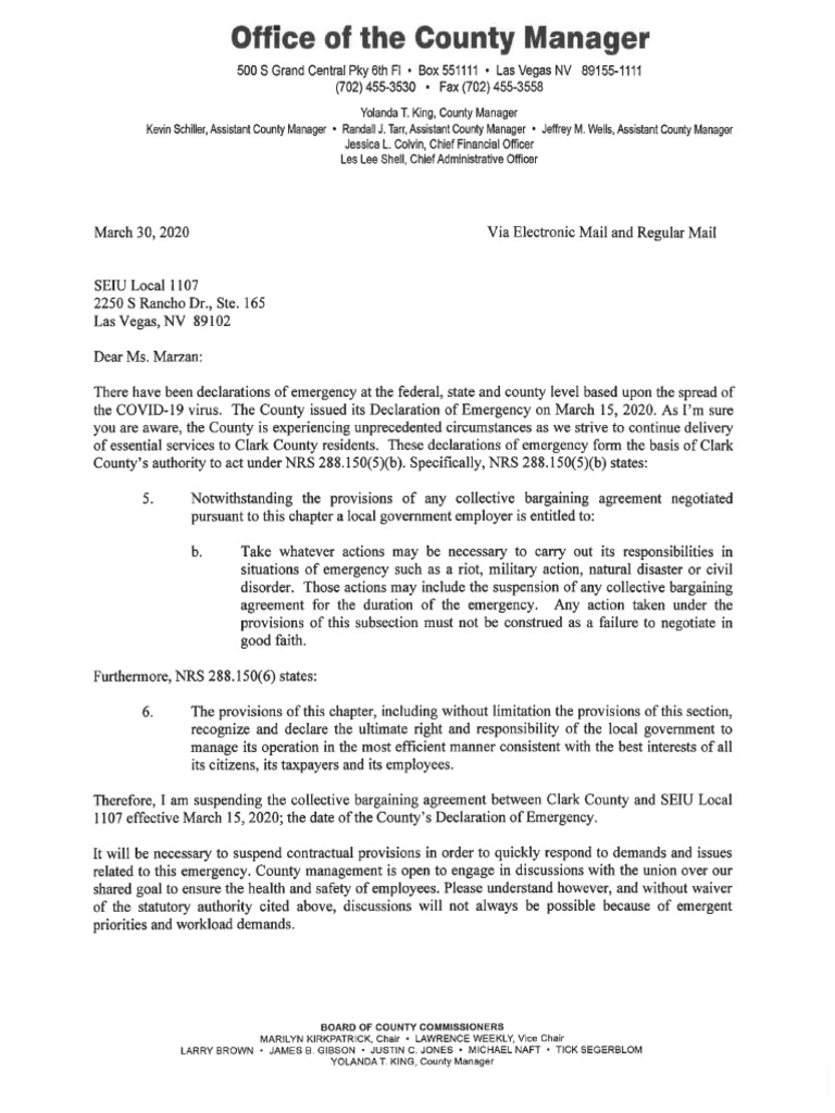 SEIU Letter From County | PDF