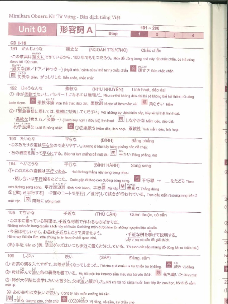 Mimikara Oboeru N1 Từ Vựng dịch chi tiết | PDF