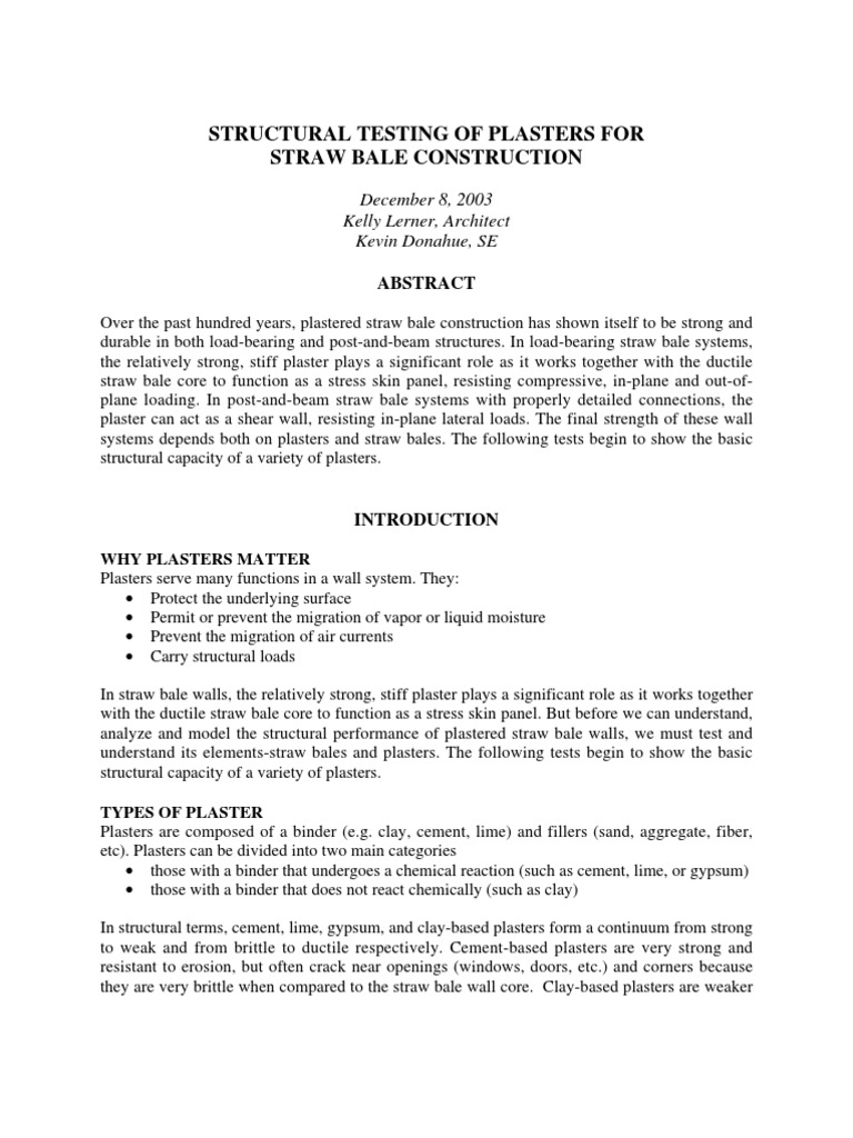 Plaster Tests | PDF | Plaster | Clay