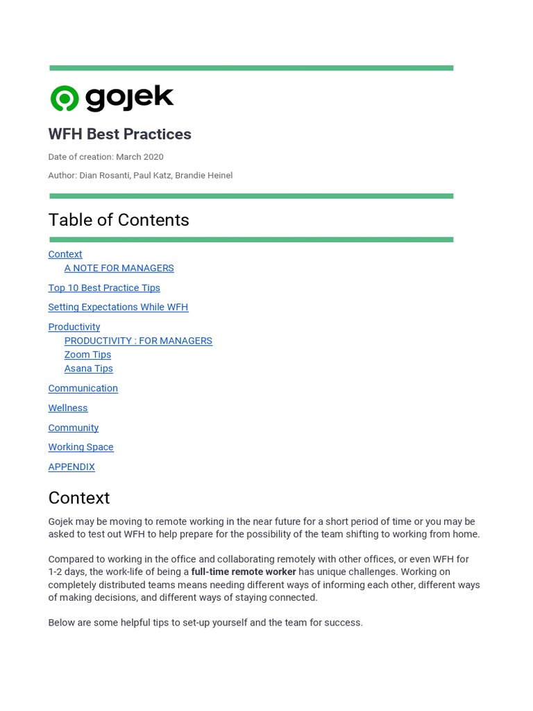 WFH Best Practices | PDF | Computing And Information Technology | Business