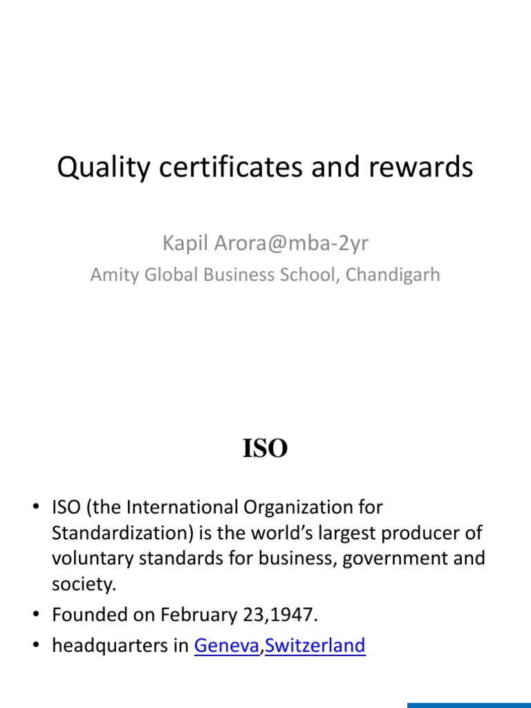 Quality Certifications and Awards | PDF | Six Sigma | Leadership In ...