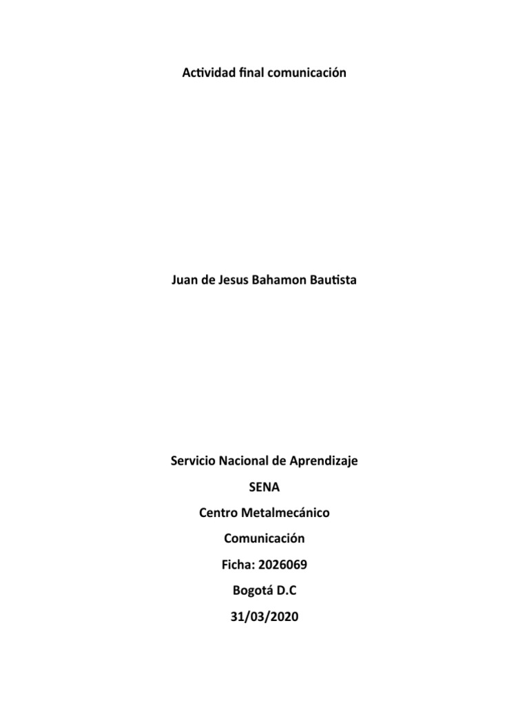 Actividad Final Comunicacion - Juan Bahamon-2026069 | PDF | Disco duro ...