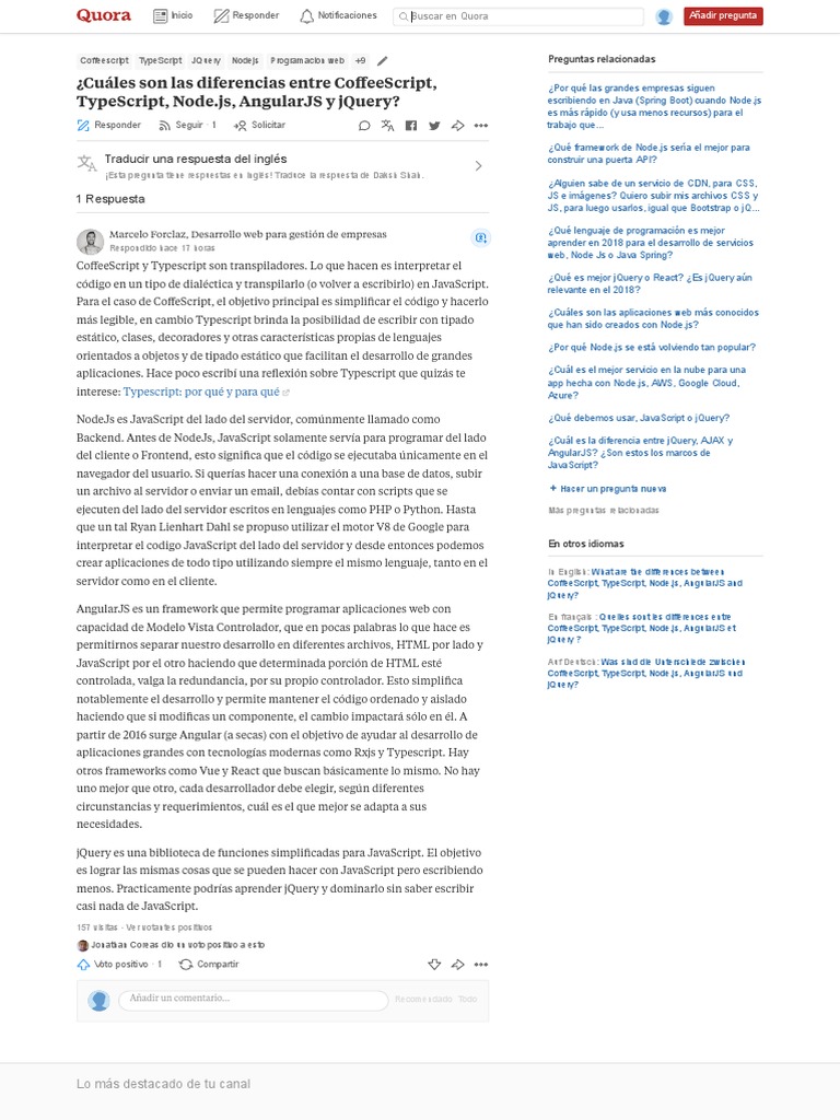Diferencias Entre Coffeescript Typescript Nodejs Angularjs Y Jquery 0071