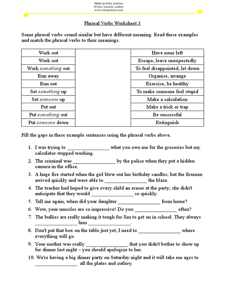 Phrasal Verbs 3 Teacher Notes | PDF